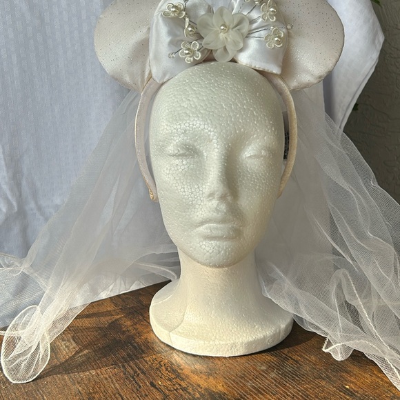 Disney | Accessories | Disney Ears Bridal Ears Or For A Bachelorette ...